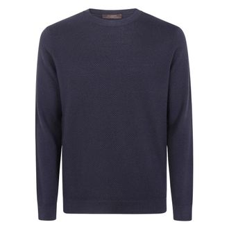 Zanone Giro Rundhals-Pullover - - Knitwear - Herren - Blau - 3XL