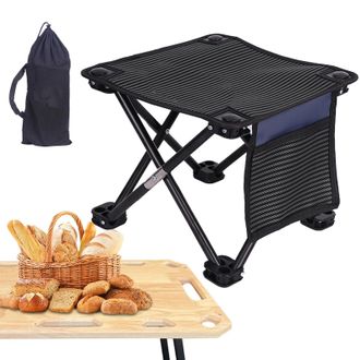 Generic Einziehbarer Campingstuhl - Klapphocker, hoher Sitz | Starke Kohlenstoffstahlhalterung 150 kg Gewichtsgrenze, Outdoor-Angeln Picknick tragbarer Sitz, 