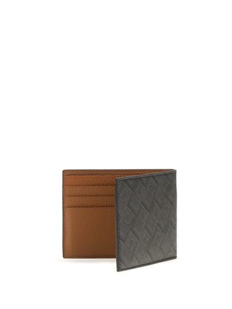 Ferragamo Mens Leather Bifold Wallet With Gancini Pattern Grey Patterned Dark Calf Bos Taurus