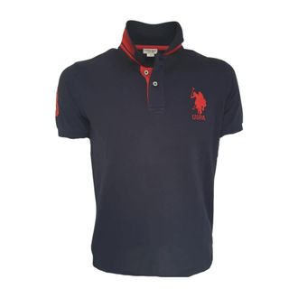 U.S.Polo Association Baumwoll-T-Shirt mit Logo - - Tops - Herren - Blau - XL