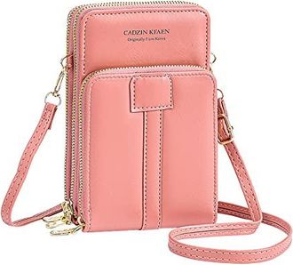 Generic Mode Petit Sac &agrave; Bandouli&egrave;re Femmes PU Simili Cuir Pochette Telephone Portable Sacoche Sac &agrave; Bandouli&egrave;re Petit Portefeuille Bandouli&egrave;re R&eacute;glable (Pink