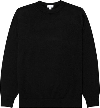 Sunspel Homme, Pulls, Noir, Taille: L Pull Ras du Cou en Cachemire