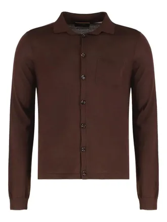 Moorer Gekn&ouml;pfter Cardigan mit Brusttasche - Braun