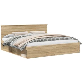 vidaXL Bettrahmen Sonoma 200 x 200 cm Massives Kiefernholz vidaXL