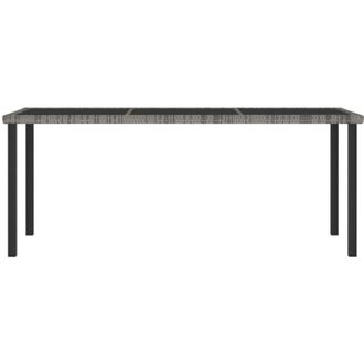 vidaXL Vidaxl - Table &agrave; d&icirc;ner de jardin Gris 180x70x73 cm R&eacute;sine tress&eacute;e
