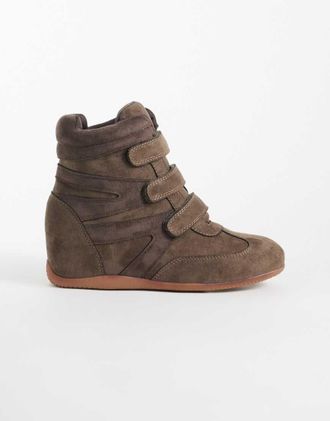Public Desire Carmina - Baskets compens&eacute;es en su&eacute;dine - Taupe-Neutre