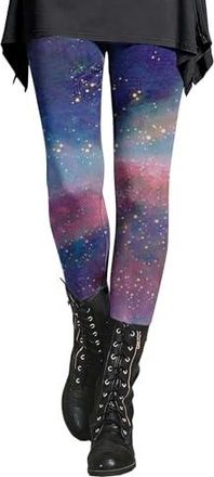 Generic Leggings dautomne et dhiver pour femme - Imprim&eacute; artistique - Doux - Extensible - Pantalon de yoga pour filles, bleu, XXL