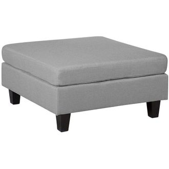 Beliani Pouf de Type Ottoman pour Canap&eacute; Modulable ou &agrave; Acheter Seul Tapiss&eacute; en Tissu Gris Clair de Qualit&eacute; pour Salon Moderne et Scandinave Beliani