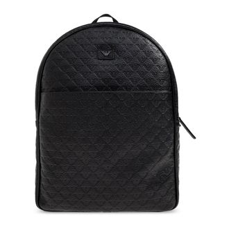 Emporio Armani Monogramm Rucksack - - Bags - Herren - Schwarzk - ONE SIZE