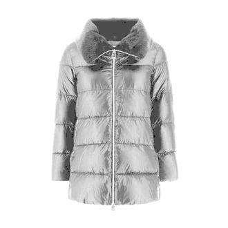 Herno A-Form Nylon Ultralight Pelzjacke - - Jackets - Damen - Grau - S