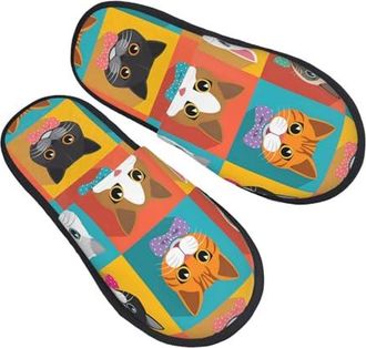 Generic Pantoufles Moelleuses Imprim&eacute; Chat Mignon1 Slippers Maison Doux Chausson Pour Homme Int&eacute;rieur Ext&eacute;rieur M