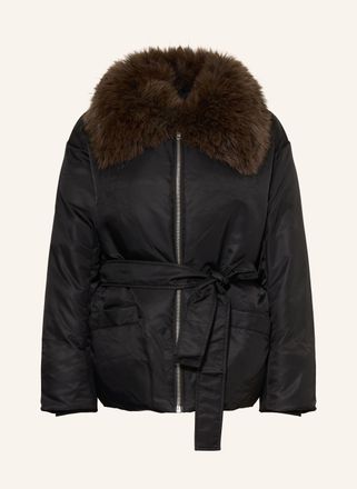 Stand Studio Stand Studio Blouson Celeste Mit Abnehmbarem Kunstfell-Kragen schwarz