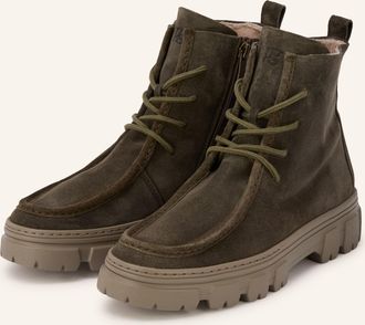 Paul Green Schn&uuml;rboots gruen