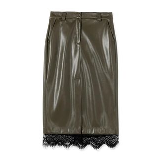 Oltre Midi-Bleistiftrock mit Spitze - - Skirts - Damen - Gr&uuml;n - 3XL