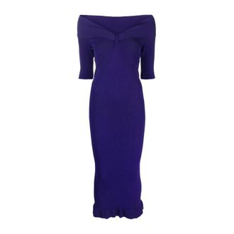 Philosophy di Lorenzo Serafini Femme, Robes, Violet, Taille: 36 FR Long Fitted Knit Dress
