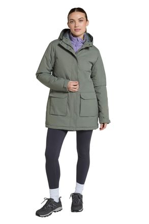 Mountain Warehouse Ranger Wasserabweisender Wattierter Damenparka - PFC-freier Atmungsaktiver Mantel mit gepolsterter Isolierung - Herbst/Winter, Outdoor, Reisen Khaki D