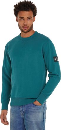 Calvin Klein Herren Badge Crew Neck J30j323426 Sweatshirts, Blau (Atlantic Deep), XXS