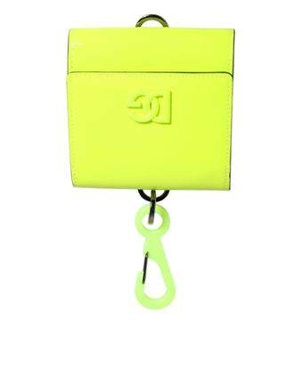 Dolce & Gabbana Mens Logo-Plaque Bifold Calf Leather Wallet Yellow