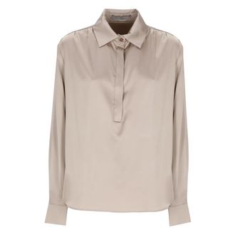 D.exterior Klassische Satinbluse mit Kragen - - Blouses & Shirts - Damen - Beige - L