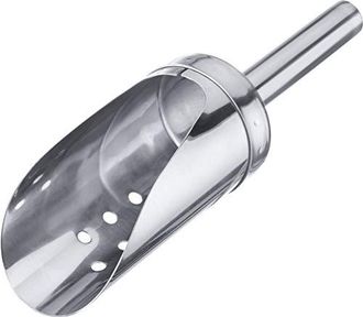 Westmark Eisschaufel/Schaufel für Crushed-Ice und Eiswürfel, Füllvolumen: 120 ml, gelocht, rund, Rostfreier Edelstahl, Silber, 91222270