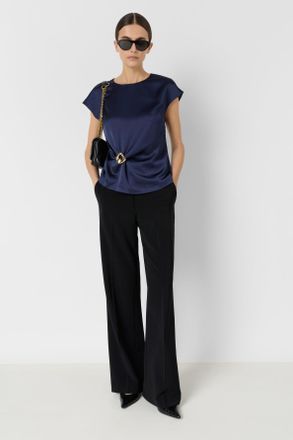 Gerard Darel Top drap&eacute; &agrave; bijou dor&eacute; - CLAUDIE - Marine