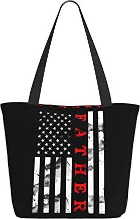 AOOEDM Drapeau am&eacute;ricain et amour p&egrave;re sac &agrave; provisions pour femme 13 x 11 x 7 pouces. Le cadeau parfait pour la Saint-Valentin. Cest de la Saint-Valentin po