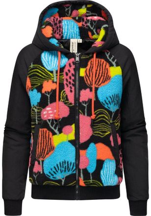Ragwear Pl&uuml;schjacke Talianita Print YOUMODO Leicht gef&uuml;tterte Teddyjacke mit Kapuze