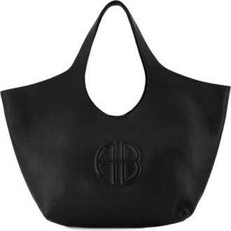 Anine Bing Femme, Sacs, Noir, Taille: ONE Size Sac cabas en cuir noir - Fermeture &agrave; rabat