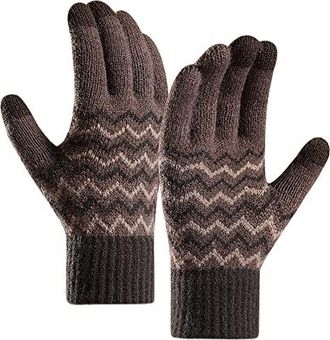 Generic Gants dhiver pour homme et femme - Gants dhiver chauds doubl&eacute;s en polaire pour &eacute;cran tactile - Gants thermiques pour femme - Couleur unie - Pour cycli