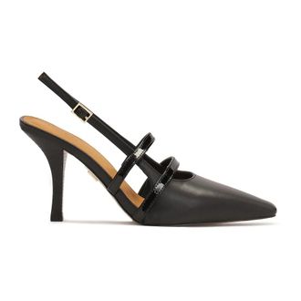 Kazar Schwarze Slingback-Pumps mit lackierten Riemen - - Shoes - Damen - Schwarzk - 41 EU