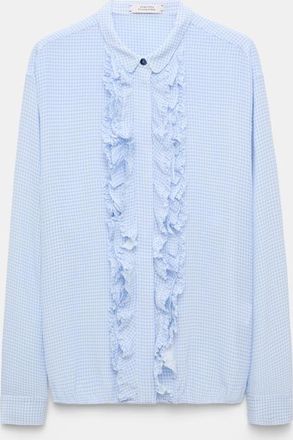 Dorothee Schumacher Blouson-Bluse aus Seide-Viskose Mix mit Vichy-Print