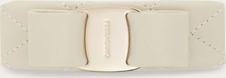 Ferragamo Damen Haarspange mit Steppmuster und Vara-Schleife Wei&szlig;