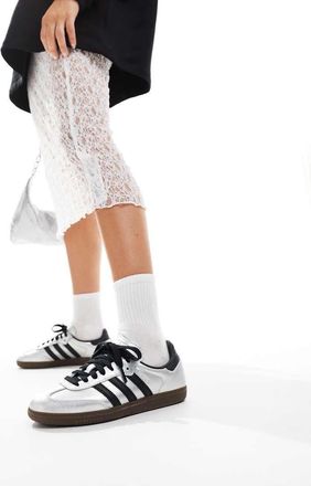 adidas Originals Samba - Baskets - Argent&eacute; m&eacute;tallis&eacute; et noir