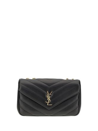 Saint Laurent Womens Loulou Shoulder Bag Black Lambskin