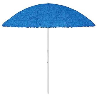 vidaXL Parasol de Plage Hawaii Abri de Soleil Parasol de Jardin Parasol de Patio Terrasse Ext&eacute;rieur Anti-UV Anti-d&eacute;coloration Bleu 300 cm