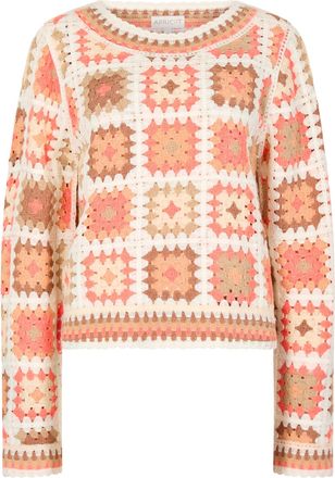 Apricot Pastel Crochet Squares Jumper