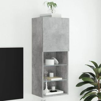 vidaXL Vidaxl - Meuble tv avec lumi&egrave;res led gris b&eacute;ton 40,5x30x102 cm
