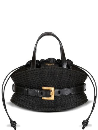 Balmain mini cabas Shuffle &agrave; ceinture zipp&eacute;e - Noir