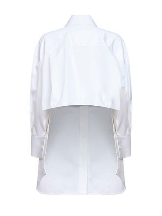 Givenchy Womens White Poplin Asymmetric Shirt Cotton