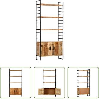 vidaXL vidaXL Mangoholz - B&uuml;cherregal 4 Ebenen 80x30x180 cm Raues Mangoholz