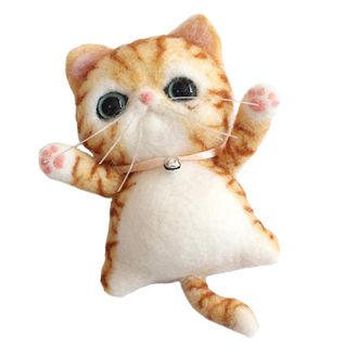 Cabilock Nadelfilzset Katzenmotiv DIY Komplettpaket mit Filzwolle und Zubeh&ouml;r f&uuml;r Trockenfilzen Bastelset f&uuml;r Anf&auml;nger Kreatives Basteln und Handarbeit Materia