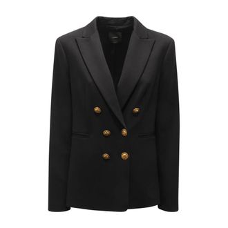 Pinko Pinko, Femme, Vestes, Noir, Taille: 40 FR Veste Croisée en Laine