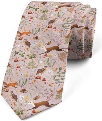 Generic Cravate Homme Champignon Roses, Vert Et Brun Classique Cravates &Eacute;l&eacute;gant Cravate Pour Homme Pour &Eacute;v&eacute;nements L&Eacute;cole F&ecirc;te
