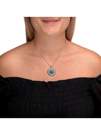 Zeeme Gemstones Halskette Silber 925 rhodiniert 42/45cm lang mit rek. T&uuml;rkis 8x10mm