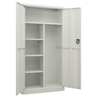Festnight Mehrzweckschrank Besenschrank Putzschrank Metallschrank Aufbewahrungsschrank Metall Schrank Stahlschrank Universalschrank Abschlie&szlig;bar 90x40x180 cm He