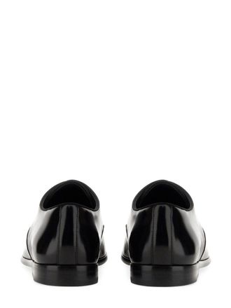 Dolce & Gabbana Leather Lace-Up Derby Flat - Black