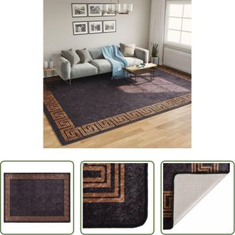 vidaXL vidaXL Teppich Rutschfest - Teppich Waschbar Schwarz und Golden 400x300 cm