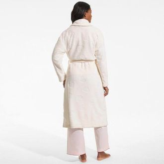 Lands End Bademantel mit Schalkragen, Damen, Gr&ouml;&szlig;e:48-50 regular, Wei&szlig;, Polyester, by Lands End