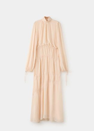 Mango Robe fluide d&eacute;tails brod&eacute;s rose p&acirc;le - Femme - XS - MANGO