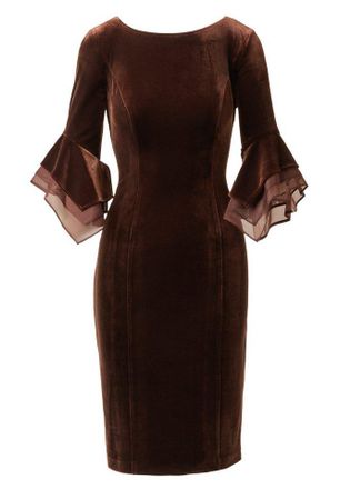 Adrianna Papell Midikleid Velvet Bell Sleeve Short Dress Tailliert, figurbetont, elegant